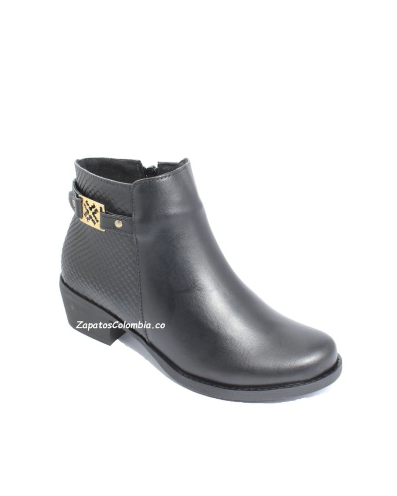 Botín Cuero para Dama, 2519-0962 Negro